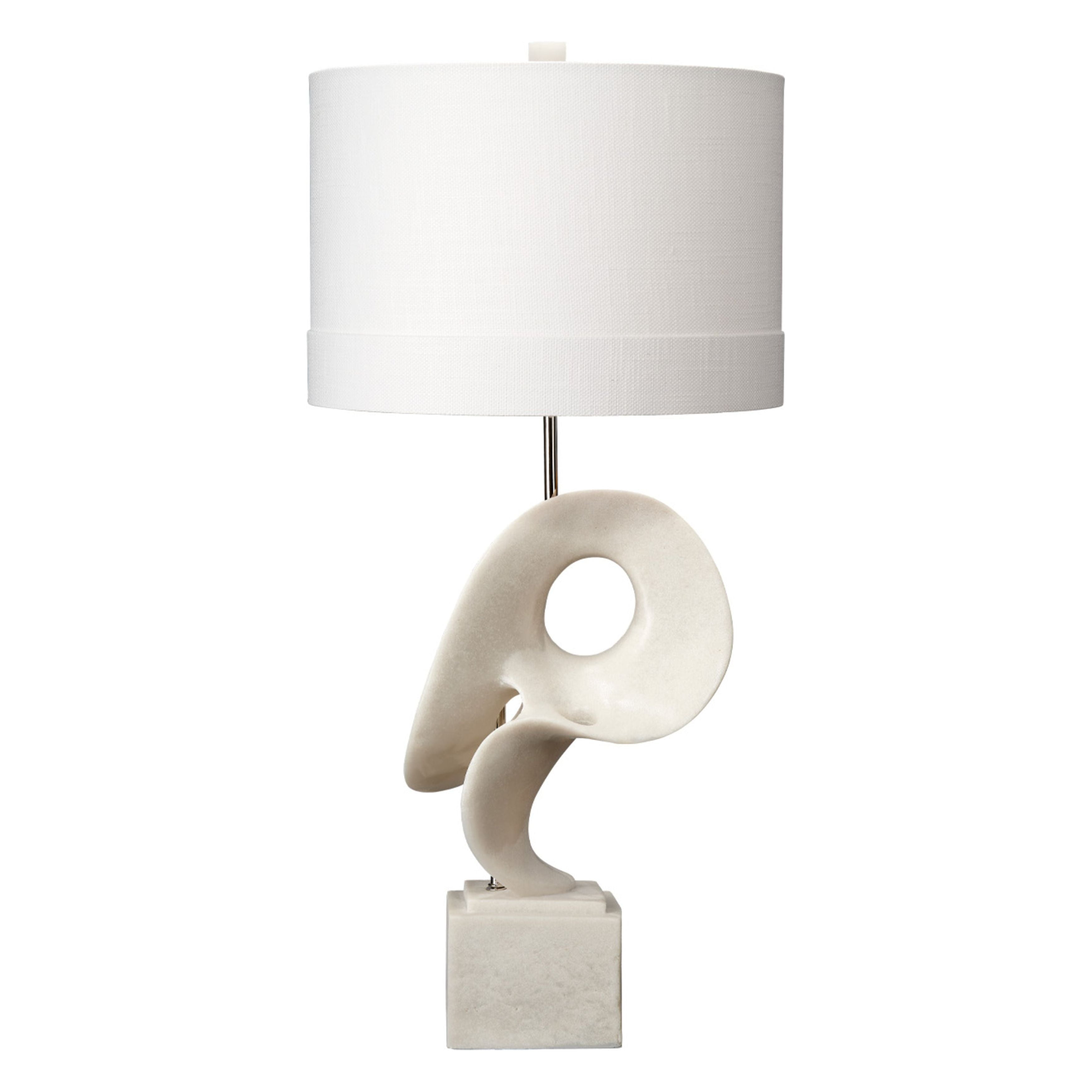 Obscure Table Lamp with Linen Shade, White by Jamie Young – Ivory & Olive