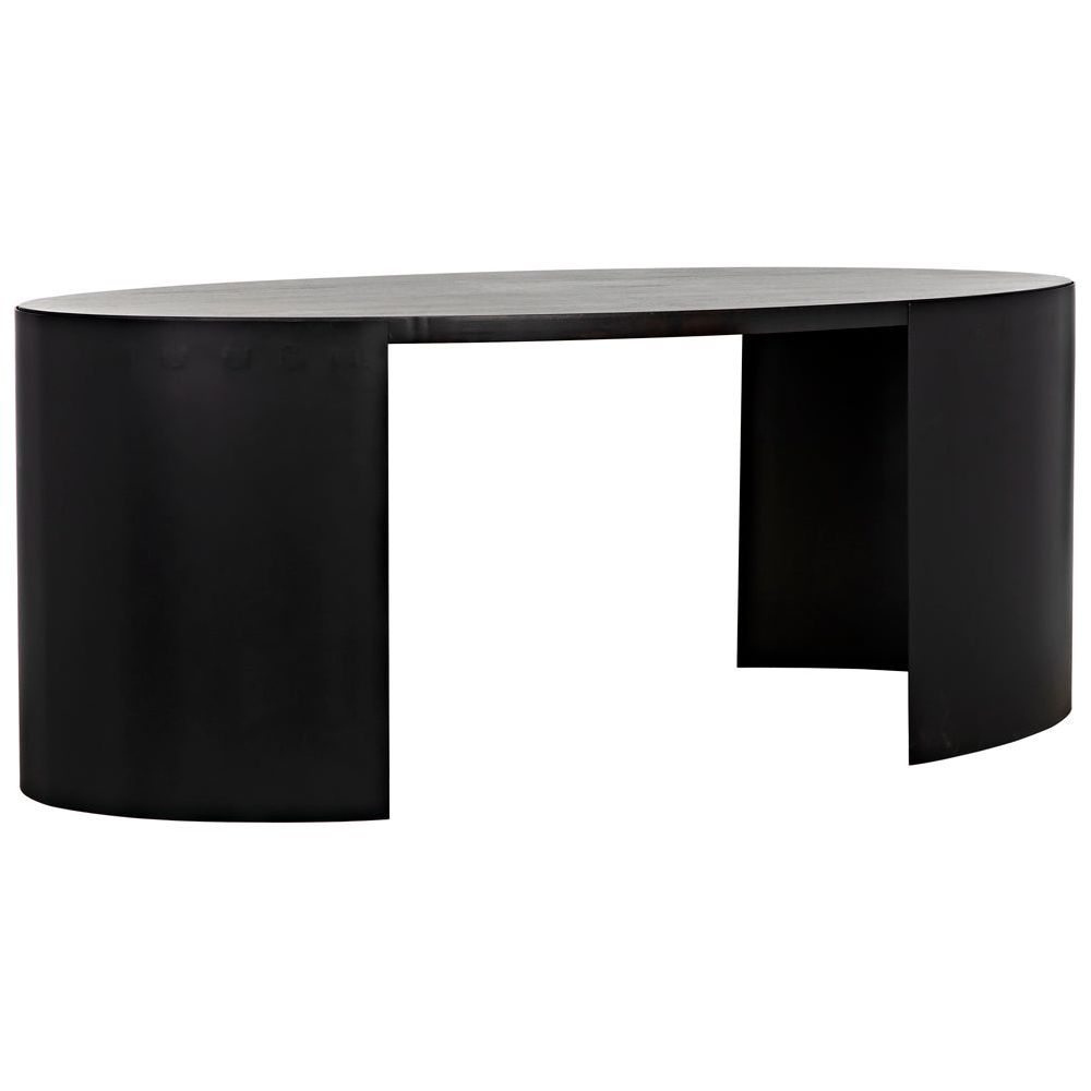 Marigold Desk, Ebony Walnut with Black Iron – Ivory & Olive